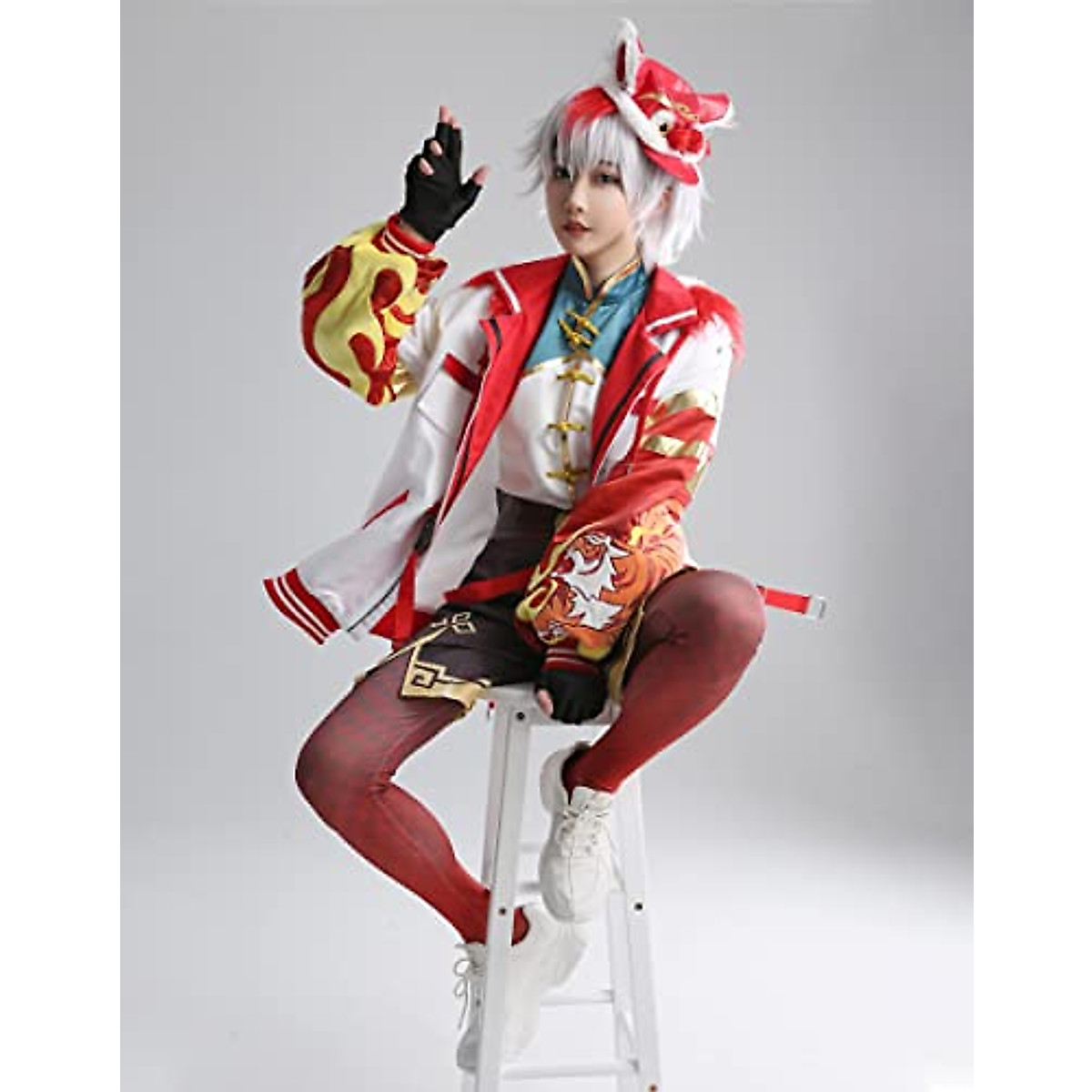 miccostumes Womens Game Sun Bin Cosplay Costume for Tiger New Year with Hat (Medium, Multicolored)