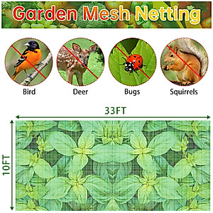 Garden Netting 10x33FT 2 Pack Ultra Fine Mesh, Insect Barrier Bird Netting for Garden Protection, Insect Bug Netting Garden Net for Protecting Plants Vegetables Flowers Fruits