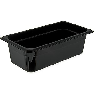 Carlisle FoodService Products 3086103 StorPlus High Heat Food Pan, 4" Deep, Third Size, Black