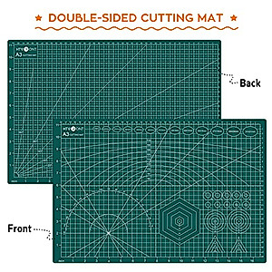 HTVRONT Self Healing Cutting Mat, 12" x 18" Double Sided Craft Mat, Non-Slip & Rotary Cutting Mat for Sewing, Scrapbooking, Quilting, Scrapbooking, Arts, Crafts Project（A3）
