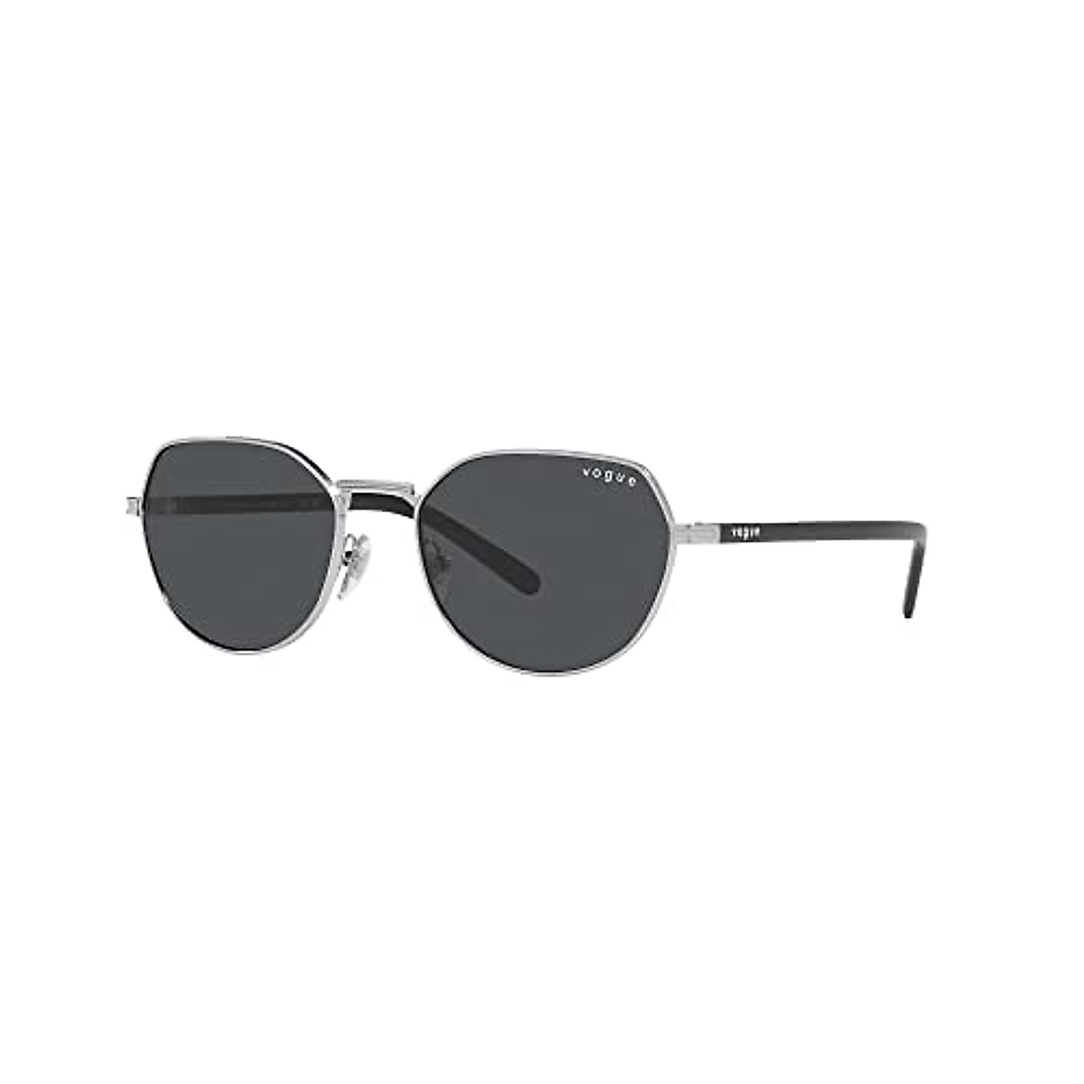 Vogue Eyewear Woman Sunglasses Silver Frame, Dark Grey Lenses, 53MM