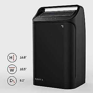 Sharper Image PURIFY 3 Air Cleaner with True HEPA Filtration, Night Light, for Home, Office, Bedroom