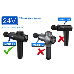 T POWER 24V-26V Charger for LifePro Sonic X, Train Trainingmask, Knot Hero, RecoveryVolt LPSNCXBLK Handheld Deep Tissue Body Back Massager Gun Ac Adapter Power Supply