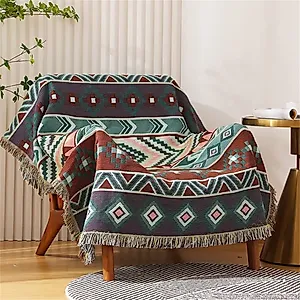 Lqprom Southwest Throw Blankets Aztec Southwestern Throws Cover Boho Native American Blankets for Gift Sofa Table Bed Living Room Decor Outdoor Camping Picnic Tent Beach Car Traveling 51"x63"