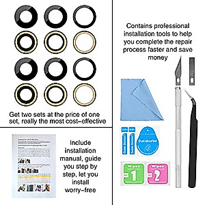 2PCS ASDAWN Back Rear Camera Lens Glass Replacement for iPhone 12 Pro Max 6.7 Inches with Pre-Installed Adhesive, Back Glass Camera Lens with Installation Manual + Repair Tool Set