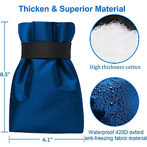 POROLIR Outdoor Faucet Covers for Winter Freeze Protection, Upgraded Thicken 8.5" H x 6.1" W Outside Garden Faucet Socks for Winter Waterproof Reusable Insulated Spigot Hose Bibs Cover, 3 Pack Black