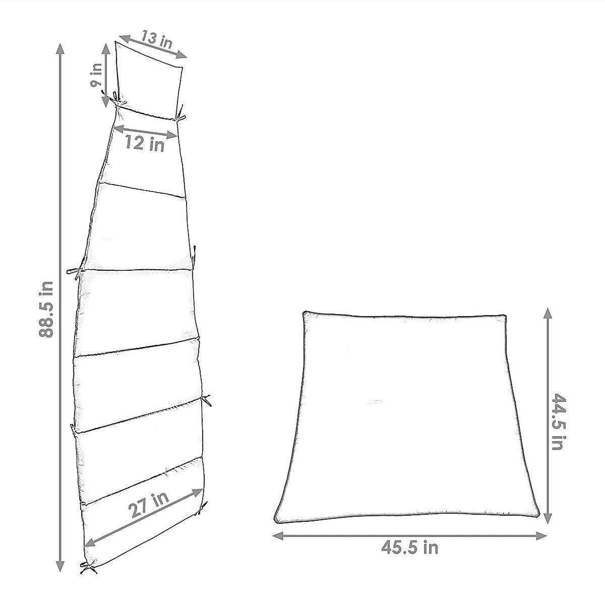 Sunnydaze Outdoor Hanging Lounge Chair Replacement Cushion and Umbrella Fabric - Beige