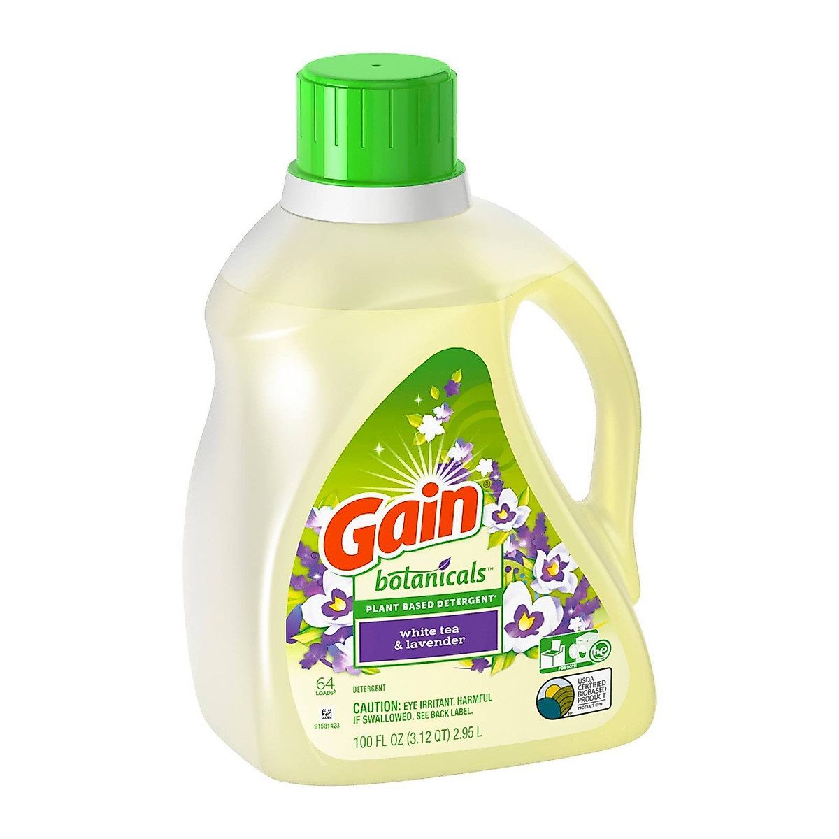 Gain White Tea & Lavender Botanicals Plant Based Laundry Detergent - 100 fl oz (1)