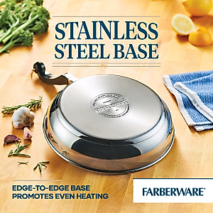 Farberware Classic Stainless Steel Frying Pan Set / Fry Pan Set / Stainless Steel Skillet Set - 8.25 Inch and 10 Inch, Silver
