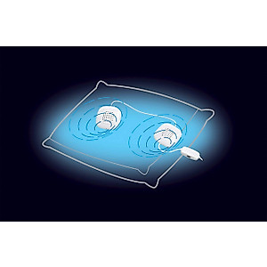 Sound Oasis Amplified Pillow Speakers, 2 Ultra-Thin Hi-Fi Stereo Speakers, Volume Control, Surround Sound for Music, Sleep, Tinnitus Masking, Connects to External Sound Source.