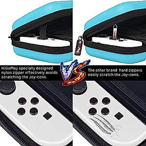HIGOPLAY Hard Carry Case Compatible with Nintendo Switch OLED /Switch Model Protective Space Shell Travel Case Portable Storage Bag with 10 Game Card Slots for Console & Accessories