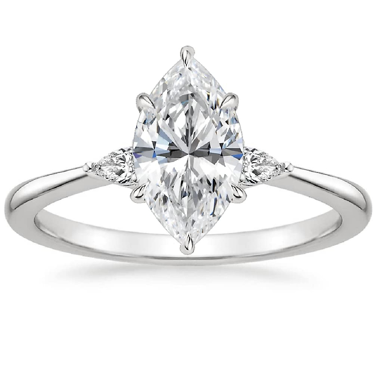 JEWELERYN Lovely Solitiare Bridal Set, Marquise Cut 3 CT, Colorless Moissanite Ring Set, 925 Sterling Silver, Engagement Ring, Wedding Ring, Christmas Gift, Perfact for Gift Or As You Want (6.5)
