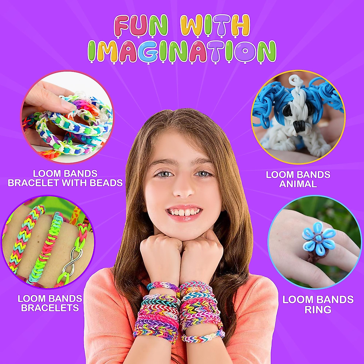 Momo's Den Rubber Band Bracelet Kit Rainbow Color Bands Bracelet Making kit Rubber Band 12100+ Loom Bracelet Kit, Big Giftable Case with Premium Quality Accessories, 28 Colors Refill Kit Boy & Girl