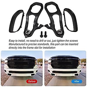 JDMSPEED New Heavy Daty Front Car Tow Hooks Left & Right with Hardware Black Replacement for Dodge Ram 1500 DT with 3.6L 5.7L Engine 2019 2020 2021 2022 Replaces 82215268AB 82215268AB 68272945AB