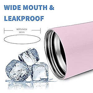 BOTTLE BOTTLE Insulated Coffee Tumblers with Dual-use Lid and Straw Double Walled Iced Travel Coffee Mug for Woman and Man 18 oz Stainless Steel Tumbler with Handle(Pink Blue