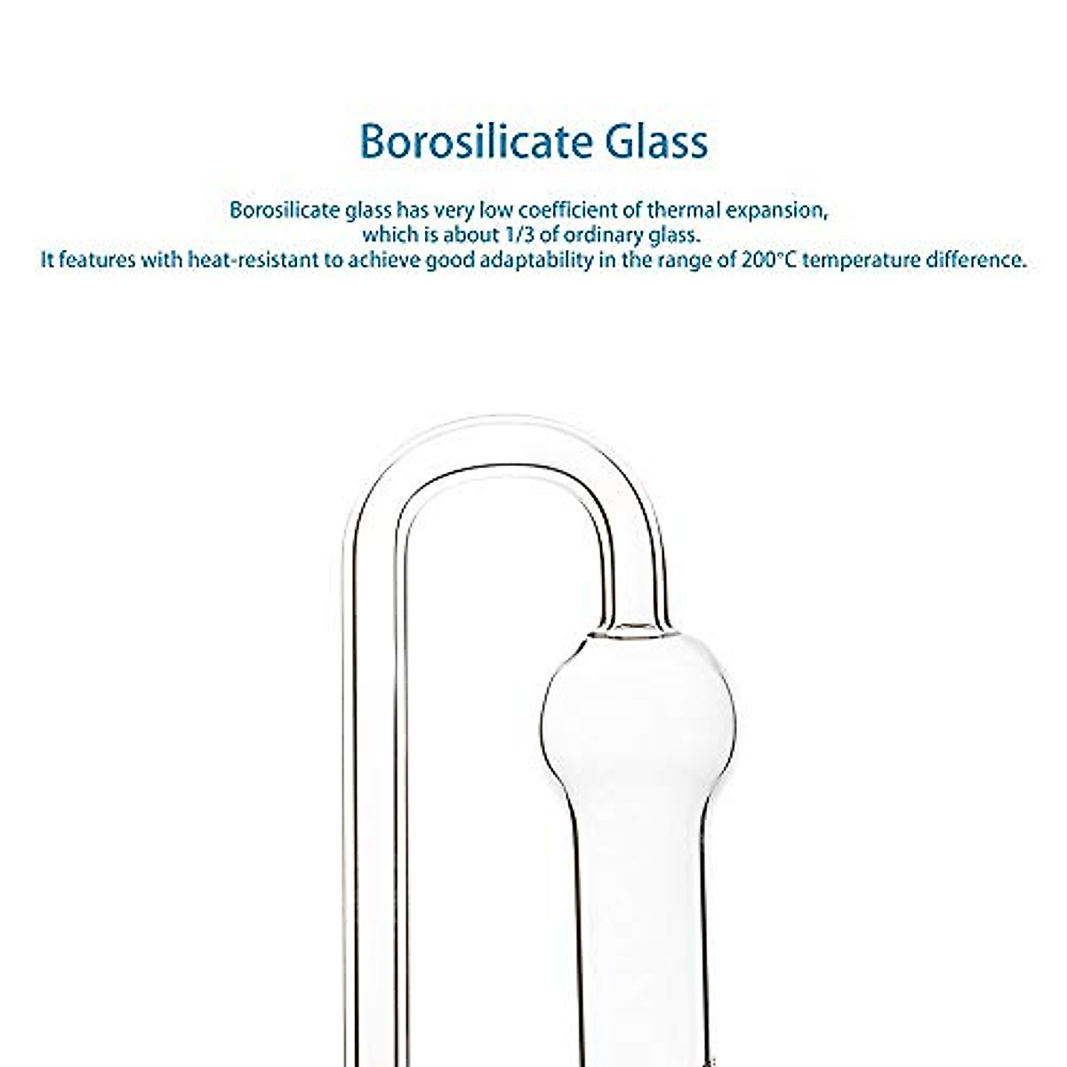 stonylab Glass U-Shaped Drying Tube, Borosilicate Glass 360 Degrees Bent Drying Tube with Inner 24/40 Standard Taper Joint for Organic Synthesis Chemistry Laboratory Lab Supply