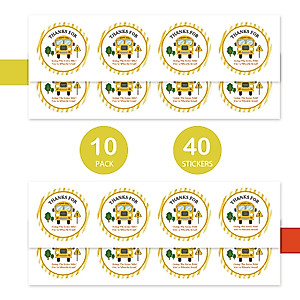 40pcs School Bus Thank You Stickers, Go The Extra Mile Transportation Thank You Stickers, School Bus Thanks Stickers, Bus Thank You Stickers for Birthday Thank Party Favors