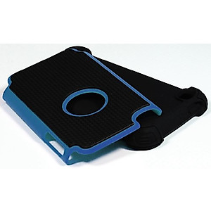 iPod Touch 4 Case, Bastex Hybrid Slim Fit Black Rubber Silicone Cover Hard Plastic Blue & Black Shock Case for Apple iPod Touch 4, 4th Generation