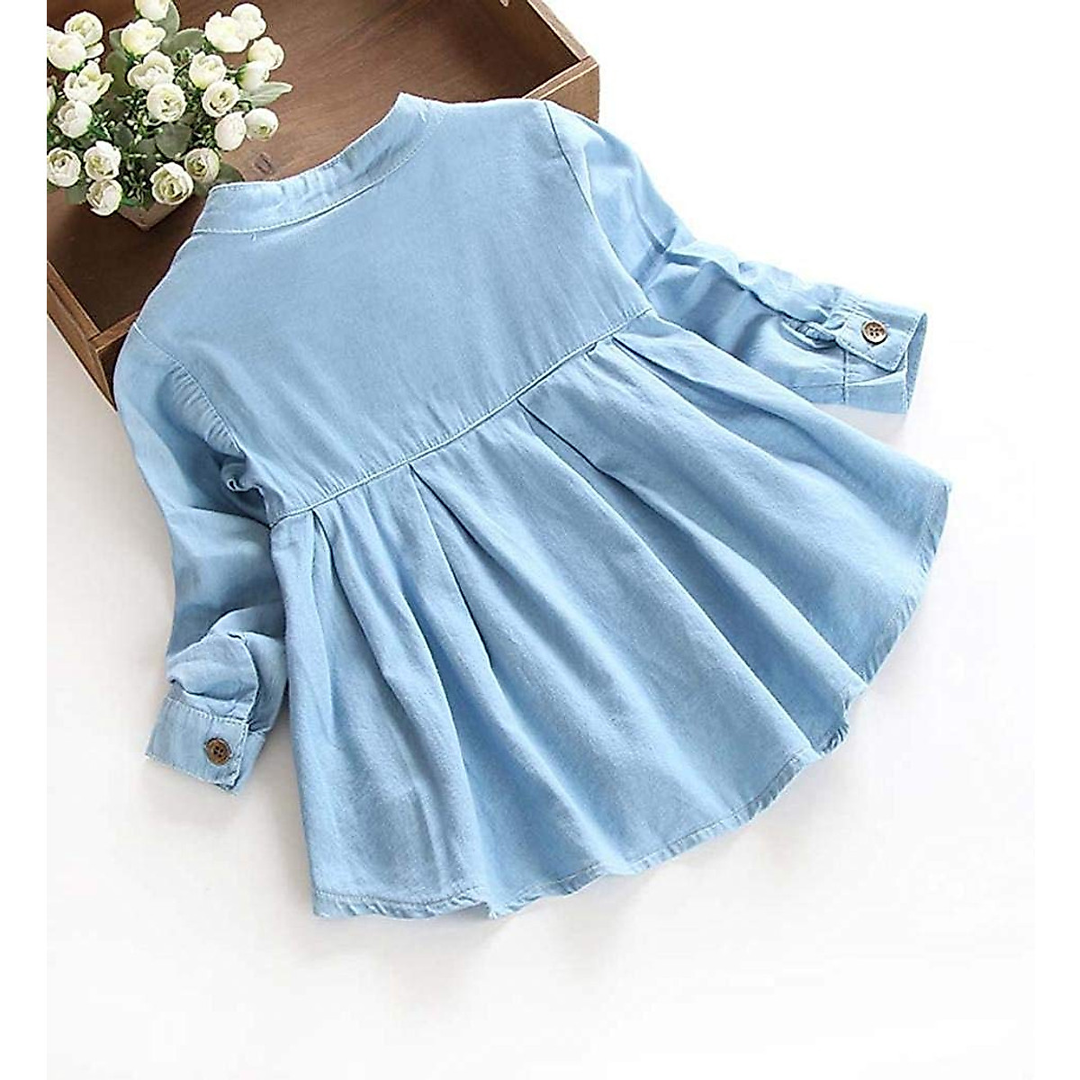 Baby Girls Kid Ruched Long Sleeve T-Shirt Tops Shirt Clothing Children Autumn Winter Fashion Blouse (Blue, 3T)