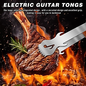 Guitar Gifts for Men-2 Pcs Barbecue Tool Set,Metal Grill Spatula and Tongs,BBQ Gift Set,Large Grill Accessories Heavy Duty BBQ Tools，Grips Grilling Tools Set