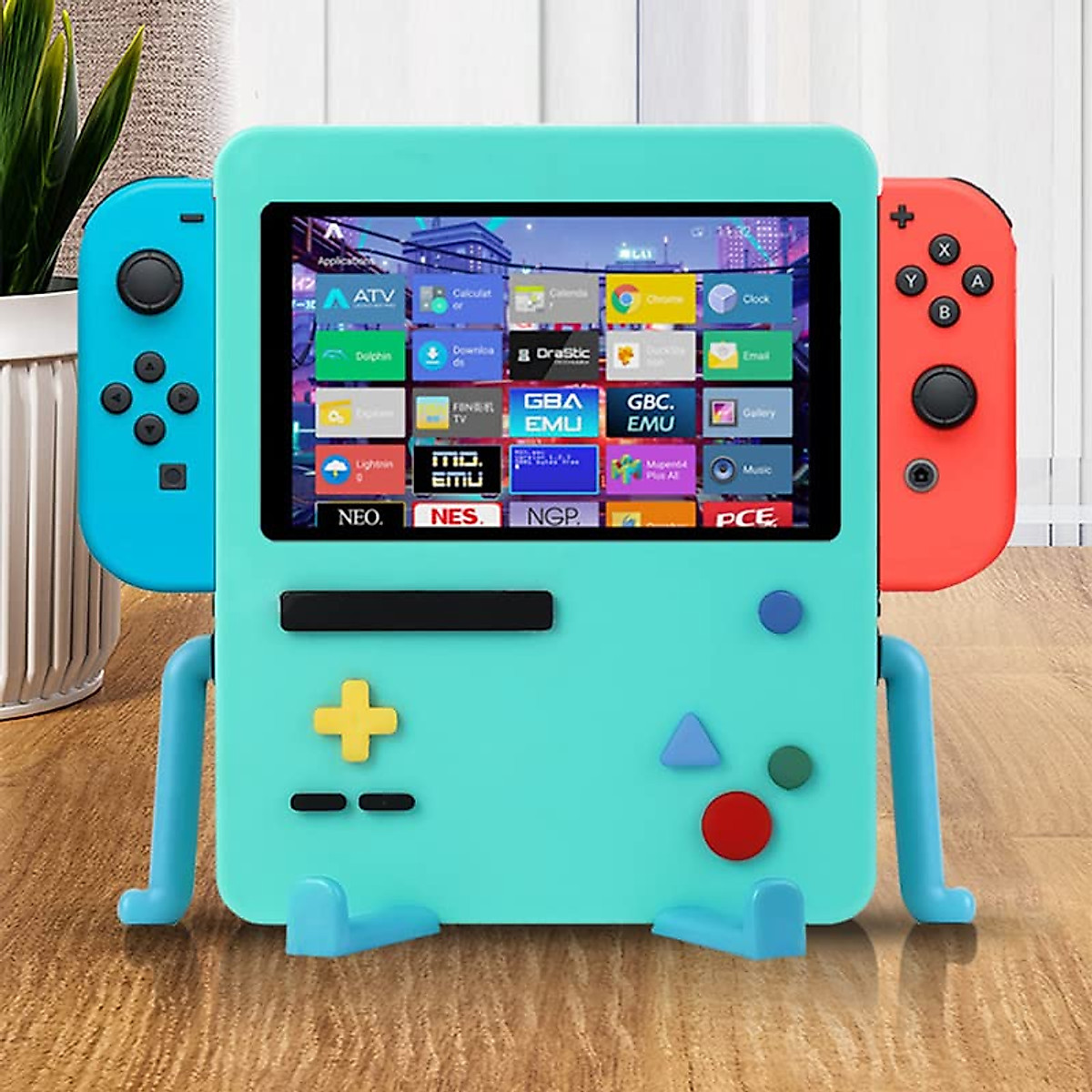 IRISFLY Stand for Nintendo Switch Accessories, USB Portable Dock Playstand for Nintendo Switch OLED Cute Case Decor (Blue)