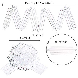 Pull Bows, 20Pcs Large White Organza Pull Ribbon String 6 Inches Gift Warp Bows for Wedding Birthday Party Christmas Gifts Decoration