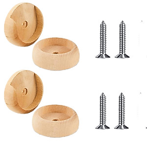 2 Complete Set Wooden Closet Pole Sockets and Screws Closet Pole Rod Holders Organization Coat Curtain Accept Standard 1-3/8" Pole Universal Design Solid Wood