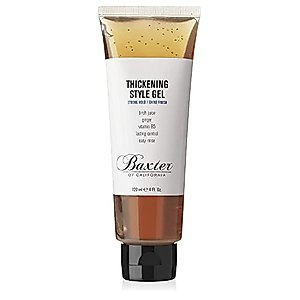Baxter of California Thickening Style Gel for Men - Strong Hold and Shine Finish - Lasting Control, Easy Rinse - Birch Juice, Ginger, Vitamin B5 - 4 ounces