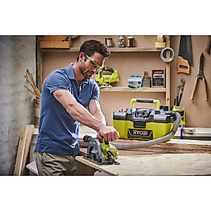 Ryobi ONE+ 18V Lithium-Ion Cordless 3 Gal. Project Wet Dry Vacuum with Accessory Storage, 4.0 Ah Battery, and Charger