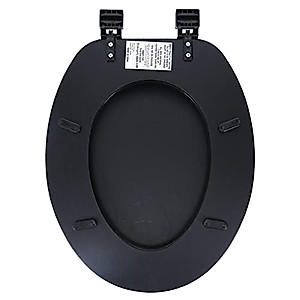 Ginsey Cushioned Soft Toilet Seat for Stylish Bathroom Décor, Black, Standard