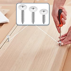 #8 White Screws Wood White Sheet Metal Screw Thread Truss Head Fast Self Tapping White Pan Cabinet Screws Wood Work for Wall Plates, 1/2 Inch, 3/4 Inch, 1 Inch (120)