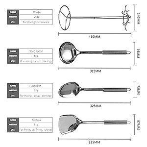 Classic 13 Pcs Stainless Steel Kitchen Utensils Spoon Skimmer Shovel Spatula Meat Fork Whisk Cooking Utensils Tableware