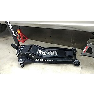 3 ton Long Reach Low Profile Steel Heavy Duty Floor Jack with Rapid Pump - Black