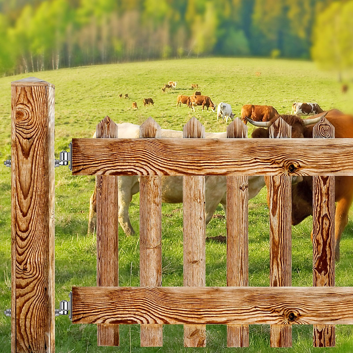 Insaga 8'' J Bolt Gate Hinge, Heavy Duty Gate Hinge for Wood Fence, One-Piece Molding Gate Hinge for Metal Gate, 304 Stainless Steel Welded Hinge for Farm Gate, 2Pack