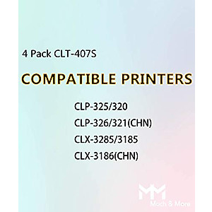 MM MUCH & MORE Compatible Toner Cartridge Replacement for Samsung CLP-325 CLT-409S CLT-407S used for CLX-3185FW 3185N CLP-320N CLP-321N CLP-325W CLX-3170 Printer (Black, Cyan, Magenta, Yellow, 4-Pack)