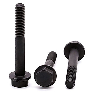 Glvaner M6-1.0 x 30mm (25 pcs) Alloy Steel Flanged Washer Head Hex Bolts, Extra-Large Washer Head, 10.9 Grade Black Oxide Finish GB5789 Partial Thread