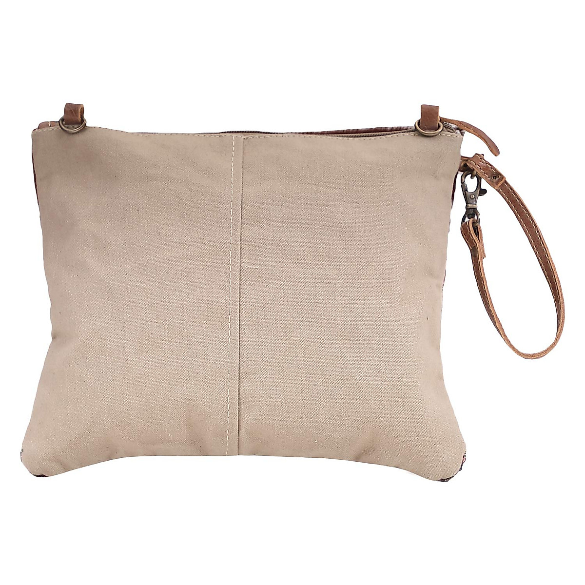 Myra Bag Merino Upcycled Canvas & Cowhide Leather Crossbody Bag S-1607