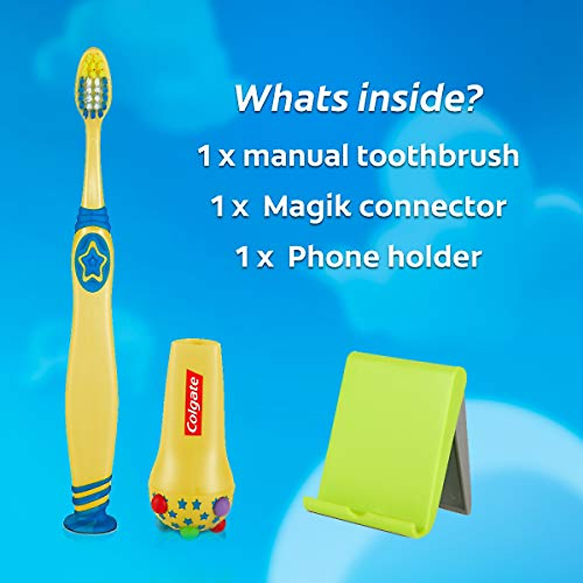 Colgate Magik Smart Toothbrush for Kids, Kids Toothbrush Timer with Fun Brushing Games Yellow 1 Count