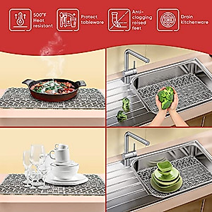 Extra Large Sink Protectors For Kitchen Sink - 25x13 Silicone Mat - Non-Slip Kitchen Mat - Kitchen Sink Accessories for Farmhouse Sink - Heat-Resistant Silicone Sink Mat