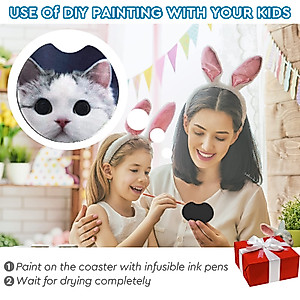 40PCS Sublimation Blanks Car Coasters,Sublimation Coasters Blanks 2.75 Inch/5mm Thicker Circular for Thermal Sublimation DIY Crafts Painting Heat Transfer Car Cup Coasters