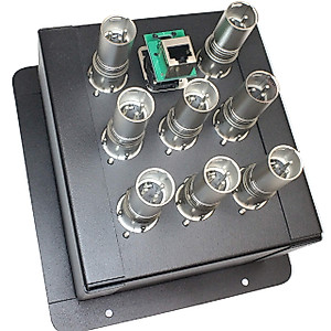 MCSPROAUDIO Recessed Floor Stage Box with 8 XLR Female to Male and 1 CAT5 Passthrough Jacks