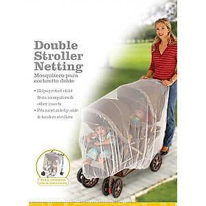 Jeep Double Stroller Mosquito Net, Tandem Stroller Net, Baby Net, Double Stroller Accessories, Mosquito Net for Baby Double Strollers, Tandem Stroller Bug Cover, White, Universal Size