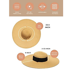 San Diego Hat Company Women's Floppy SPF 50+ Sun Hat, Camel, One Size