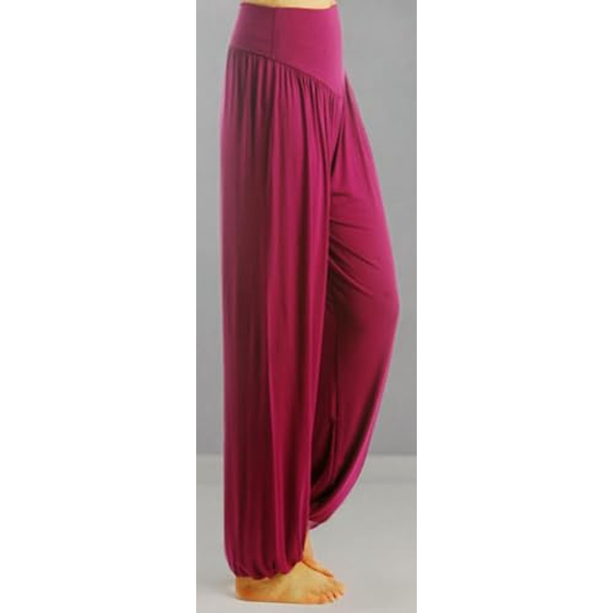 AvaCostume Womens Modal Cotton Soft Yoga Sports Dance Harem Pants, XL, Fuchsia
