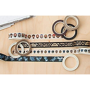 Paper House Productions Harry Potter Foil Accent 10 Piece Fan Favorites Washi Tape Pack with 5 15mm Rolls and 5 5mm Rolls