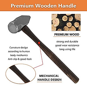 Blacksmithing 4LB Bladesmith Handmade Forge Hammer Anvil Hammer Metal Forged Knife Making Blacksmith Forging Tools