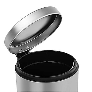 Innovaze 1.32 Gal./5 Liter Stainless Steel Round Step-on Trash Can for Bathroom and Office