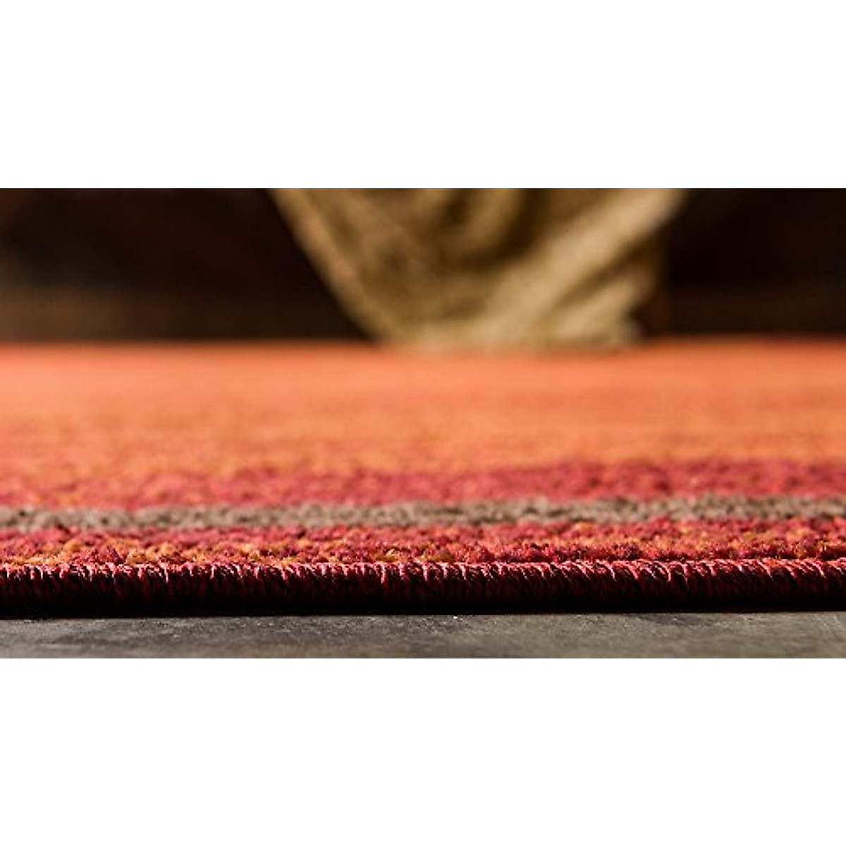Unique Loom Autumn Collection Modern Contemporary Casual Abstract Area Rug, Rectangular 5' 0 x 8' 0, Terracotta/Burgundy Border