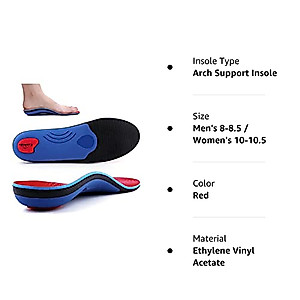 Walkomfy Heavy Duty Support Pain Relief Orthotics - 210+ lbs Plantar Fasciitis High Arch Support Insoles for Men Women, Flat Feet Orthotic Insert, Work Boot Shoe Insole, Absorb Shock with Every Step