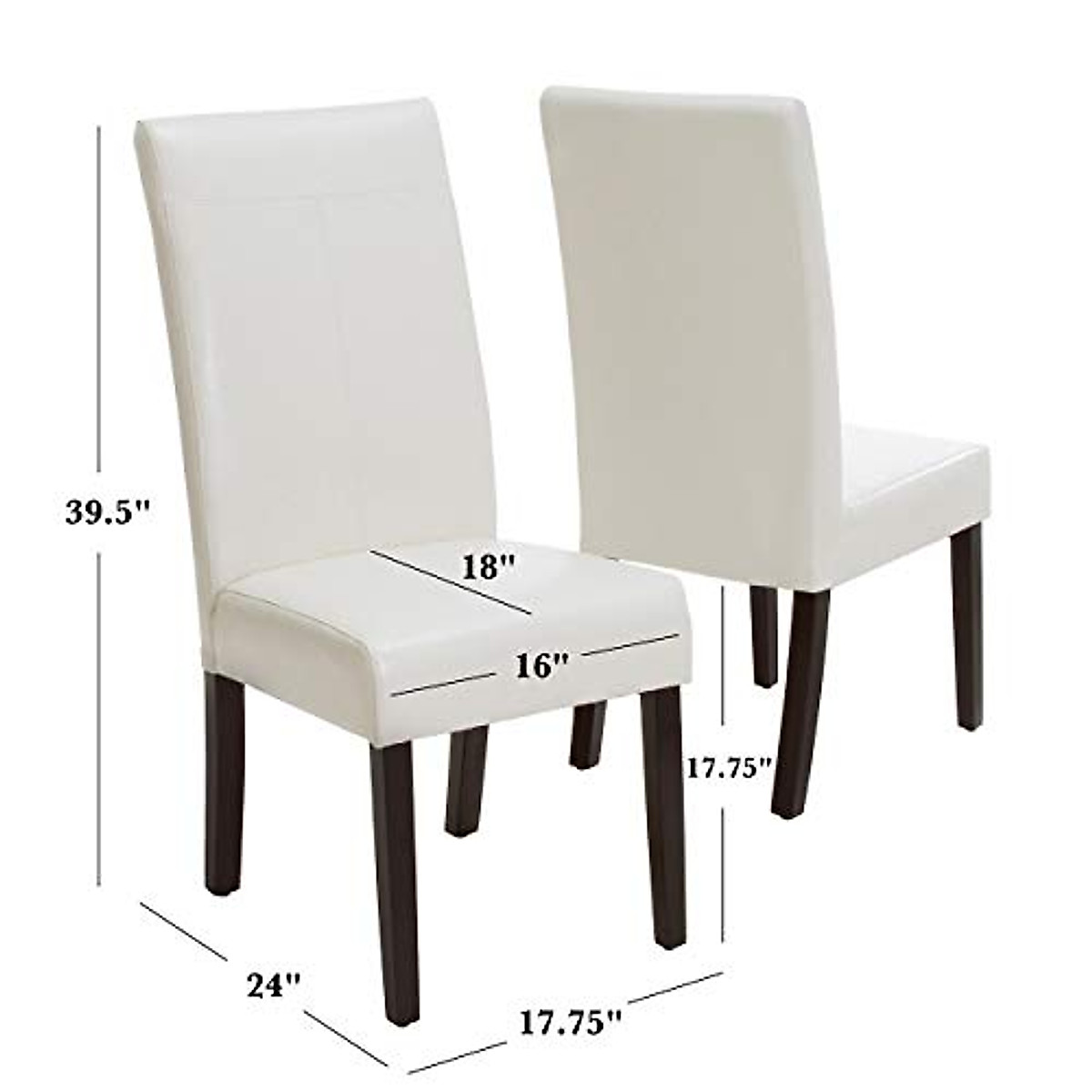 Christopher Knight Home Lissa PU Dining Chairs, 2-Pcs Set, Ivory